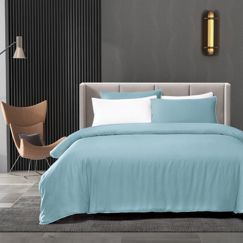 100% Tencel Dobby 1600TC Fitted Sheet Set | Bedset (Dusty Blue) — Epitex